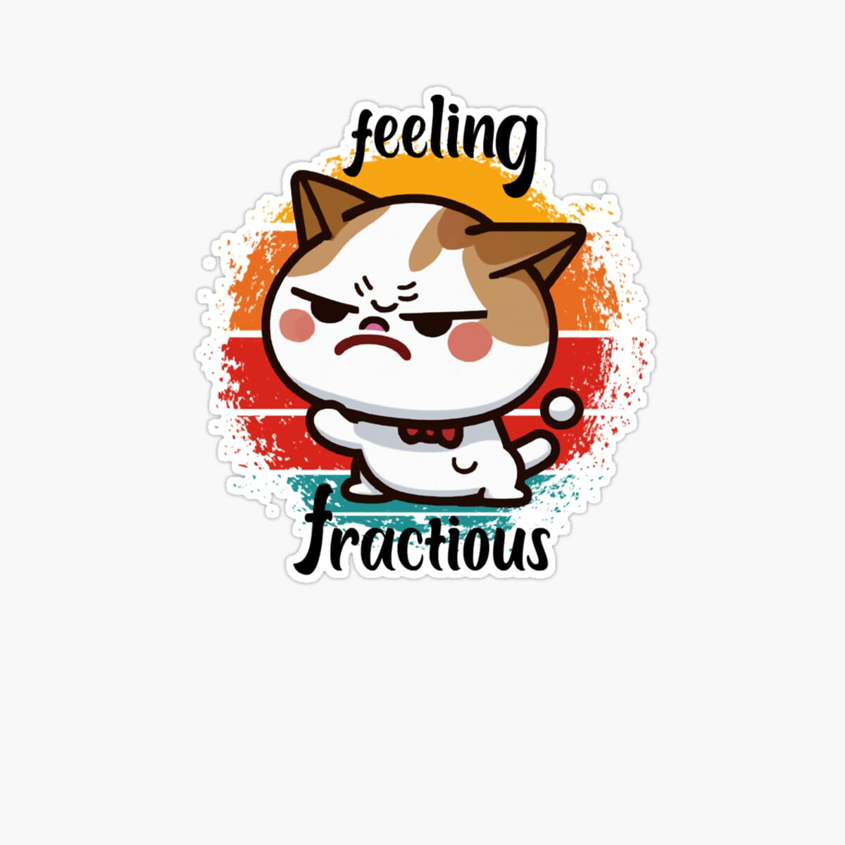 Maneki Eeling Ractious Eral Angry Cat , Waterproo Cat Sticker, Phone ...