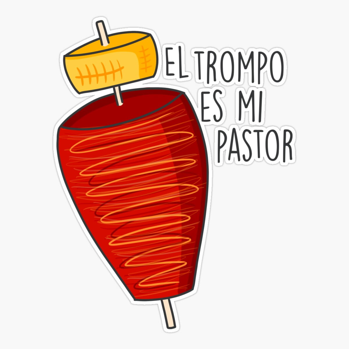Maneki El Trompo Es Mi Pastor - Mexican Tacos Sticker, Phone Decal ...