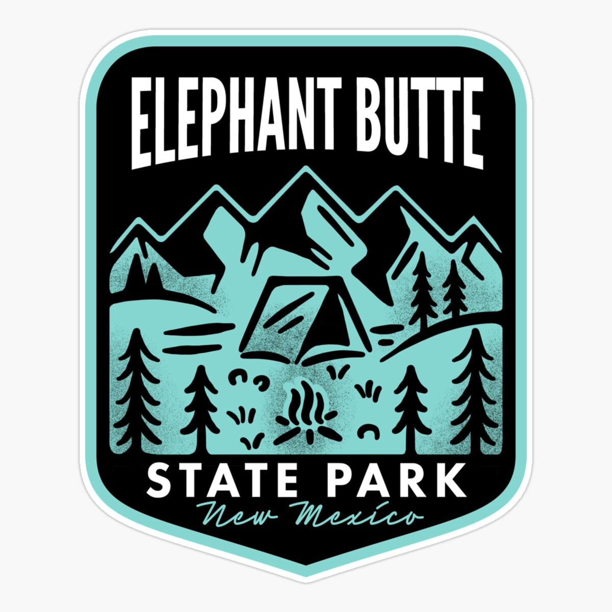 Maneki Elephant E State Park New Mexico Sticker, Phone Decal Water ...