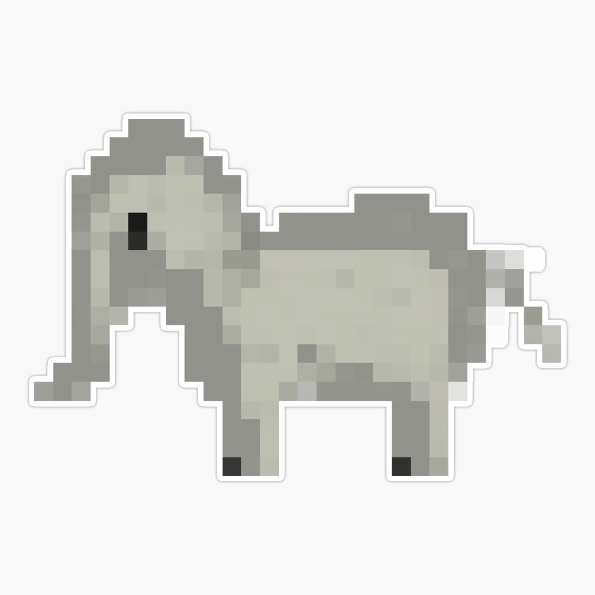 Maneki Elephant Safari Animal Pixel Art Er, Phone Decal Water Bottle ...