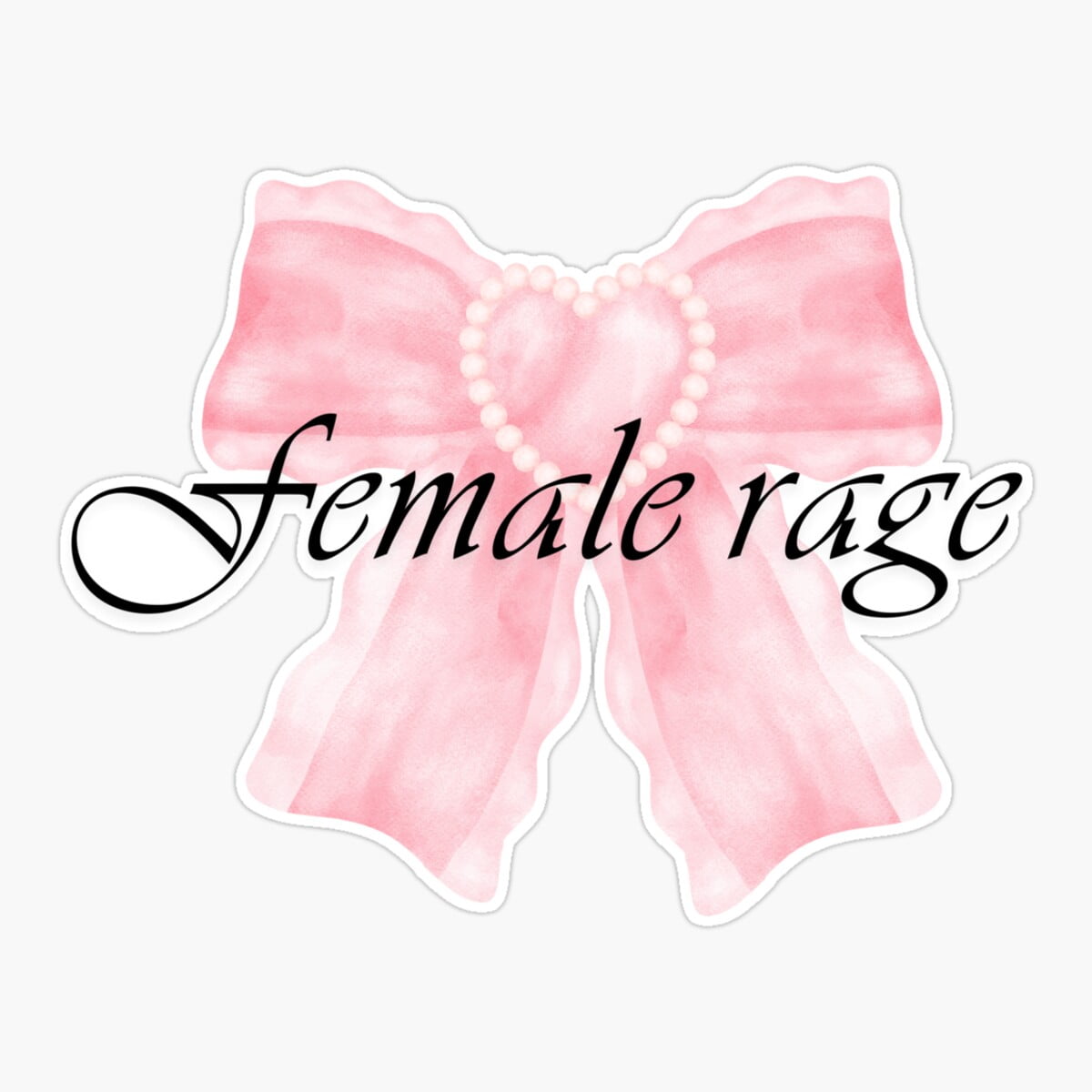 Maneki Emale Rage Coquette Aesthetic Pink Bow Er, Phone Decal Water ...