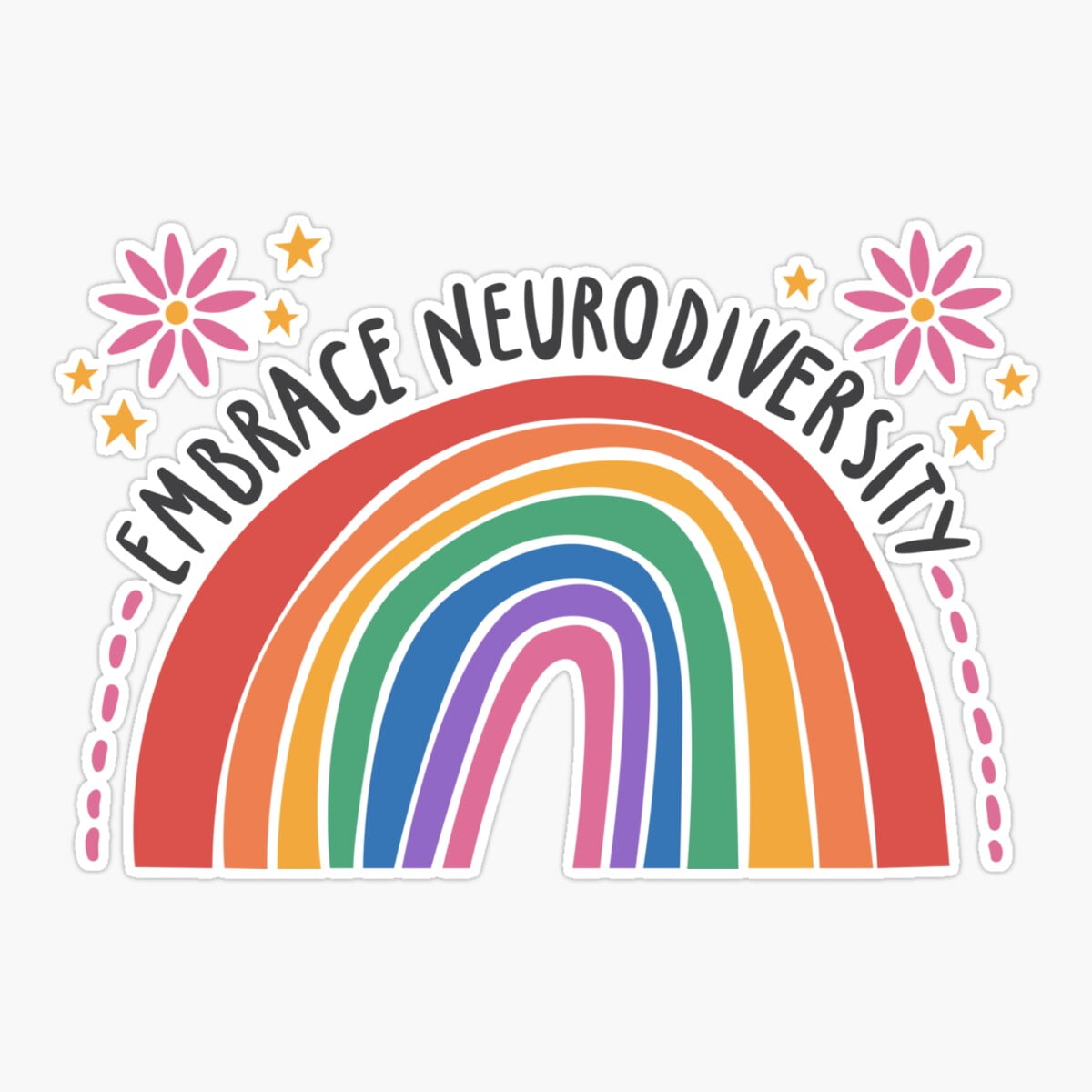 Maneki Embrace Neurodiversity (Rainbow) - Autism And Adhd Awareness Er ...