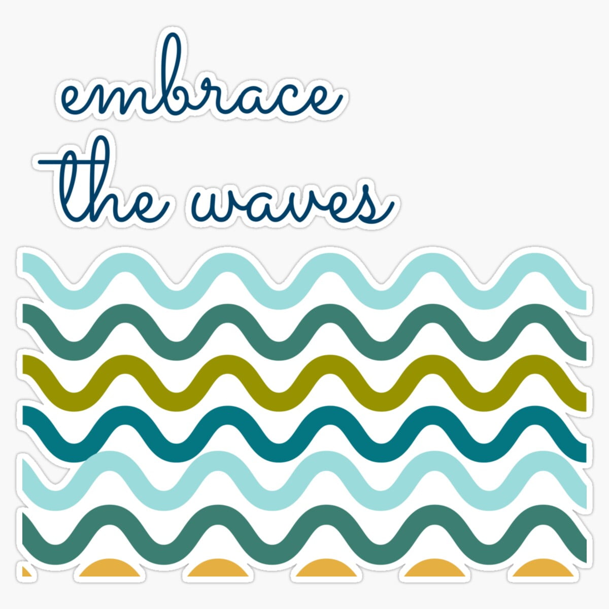 Maneki Embrace The Waves - Sea Swimmer Wavy Design On White Er, Phone ...