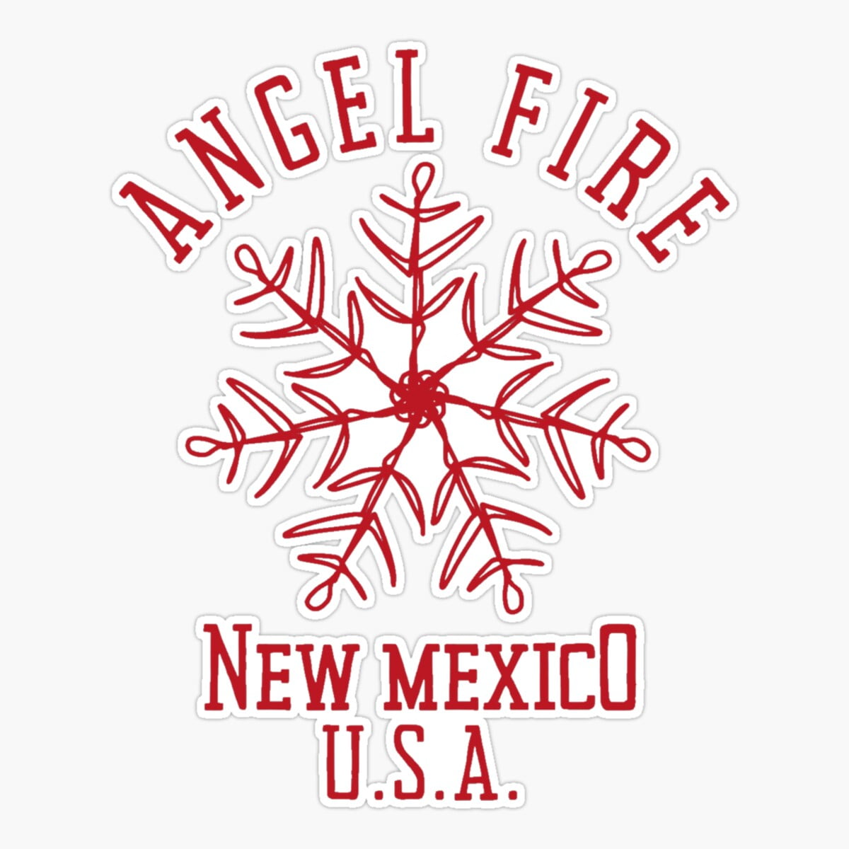 Maneki Embroidered Snowlake Angel Ire New Mexico U.S.A. – Red Sticker ...