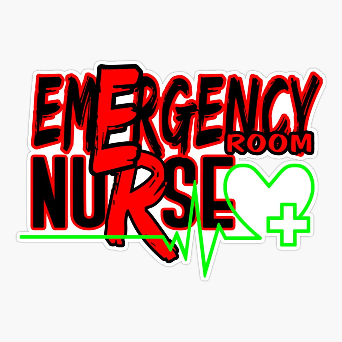 Maneki Emergency Room Nurse Er, Phone Decal Water Bottle Stickers Car ...