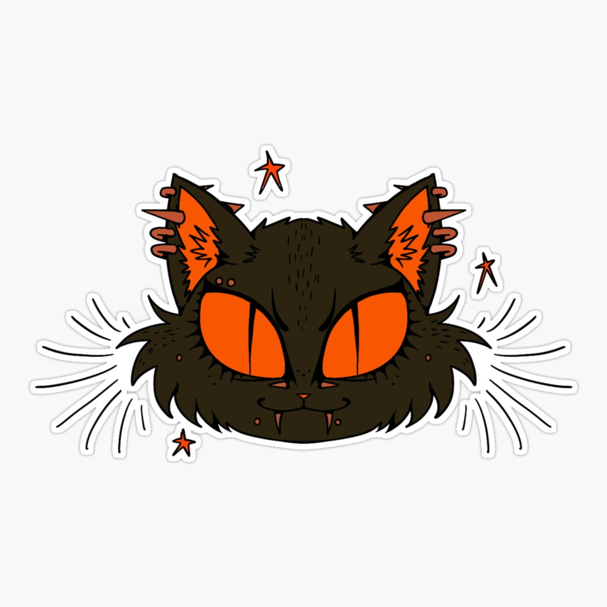 Maneki Emo Cat Sticker, Phone Decal Water Bottle Stickers Car Decals ...