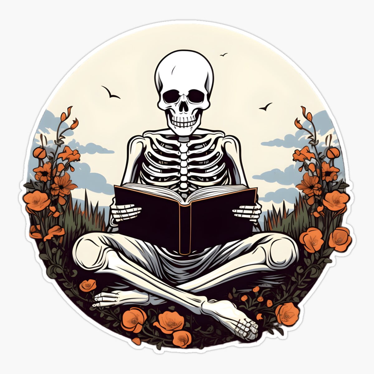 Maneki Enchanted Skeleton Immersed In The Joy O Reading - Reading ...