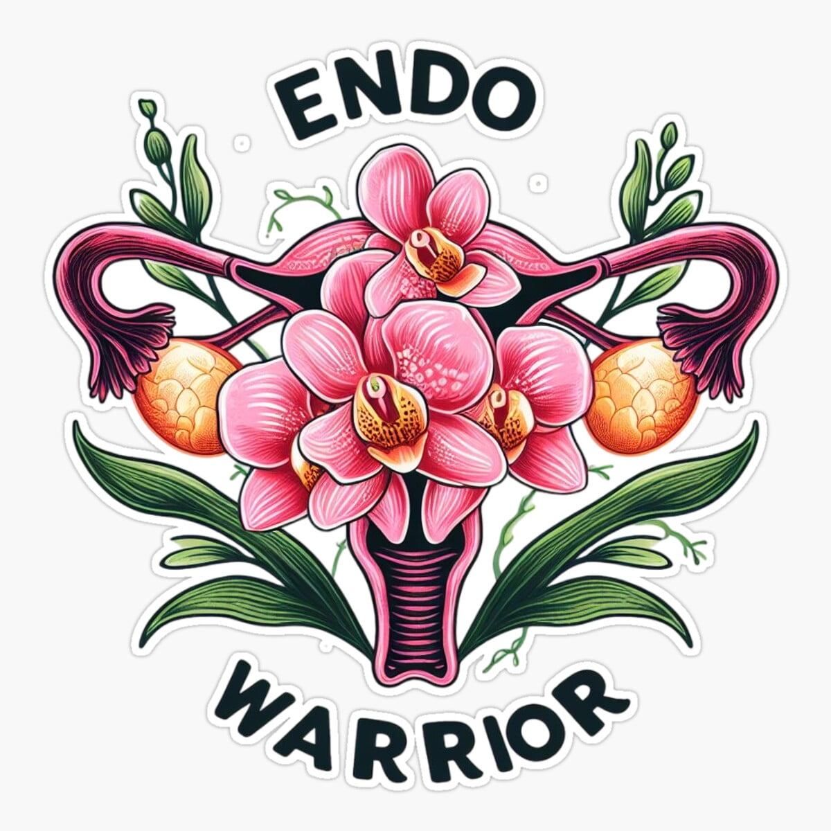 Maneki Endo Warrior Endometriosis Awareness Month Er, Phone Decal Water Bottle Stickers Car ...