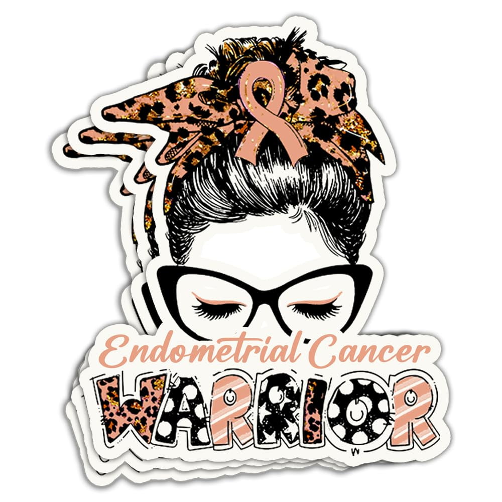 Maneki Endometrial Cancer Awareness Sticker Endometrial Cancer Ribbon ...