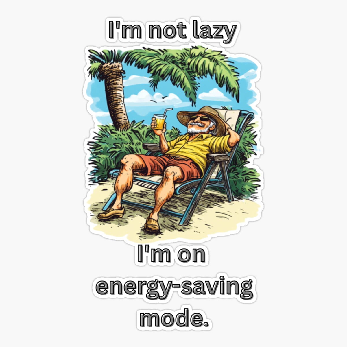 Maneki Energy Saving Mode - Relaxing Beach Humor Er, Phone Decal Water ...