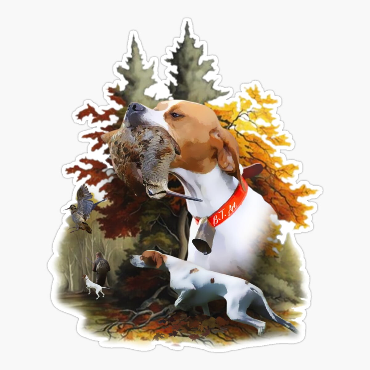 Maneki English Pointer , Woodcock Hunting , Art Er, Phone Decal Water ...