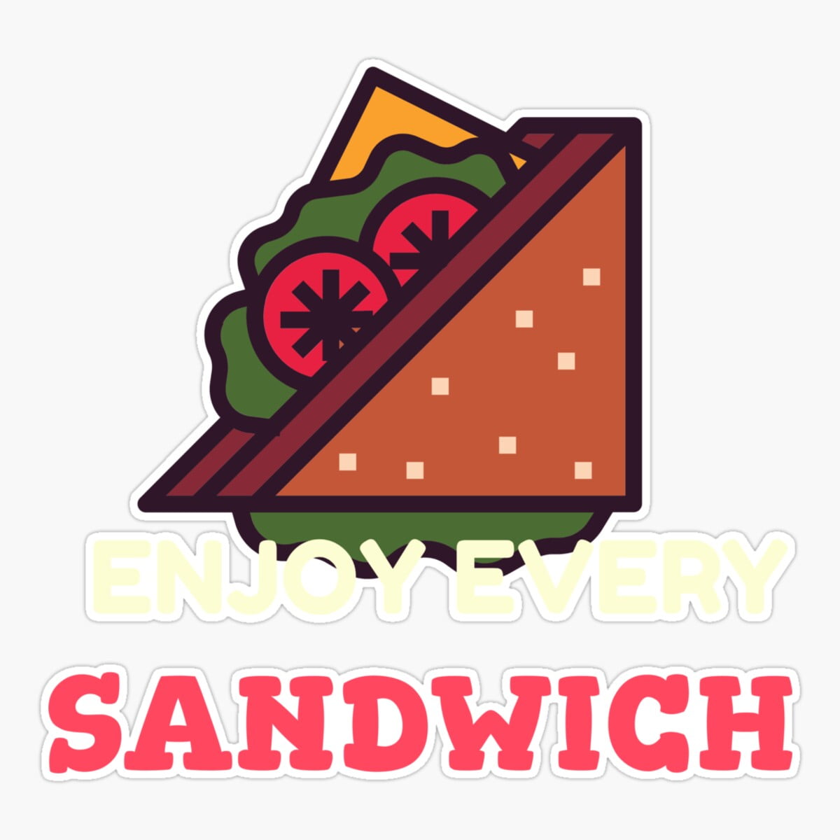 Maneki Enjoy Every Sandwich Sticker, Phone Decal Water Bottle Stickers ...