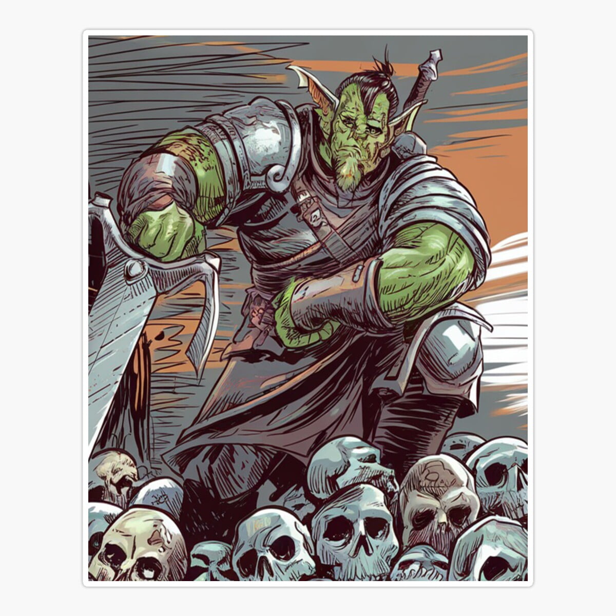 Maneki Epic Ogre Guardian Over A Pile O Skulls Er, Phone Decal Water ...