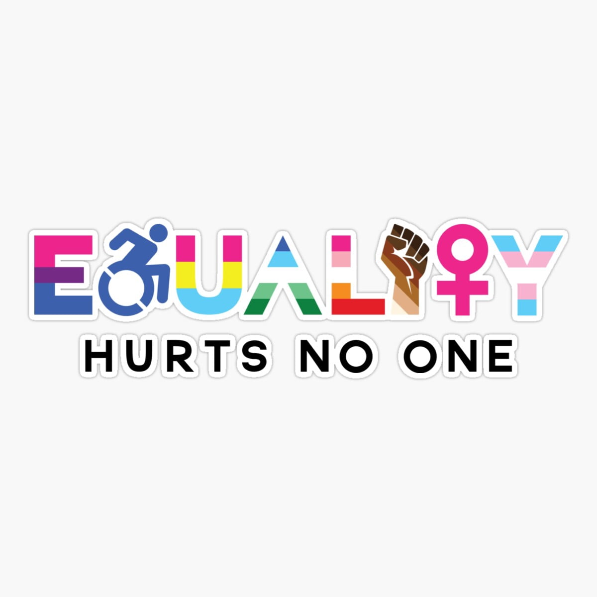 Maneki Equality Hurts No One - Bi, Pan, Mlm, Wlw, Skintone Range; Black ...