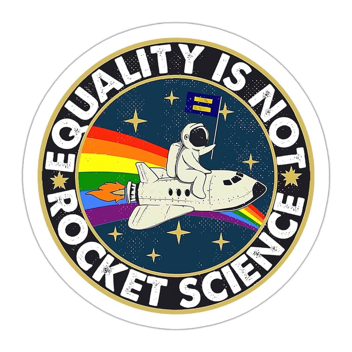 Maneki Equality is Not Rocket Science Sticker Funny Pride Stickers ...