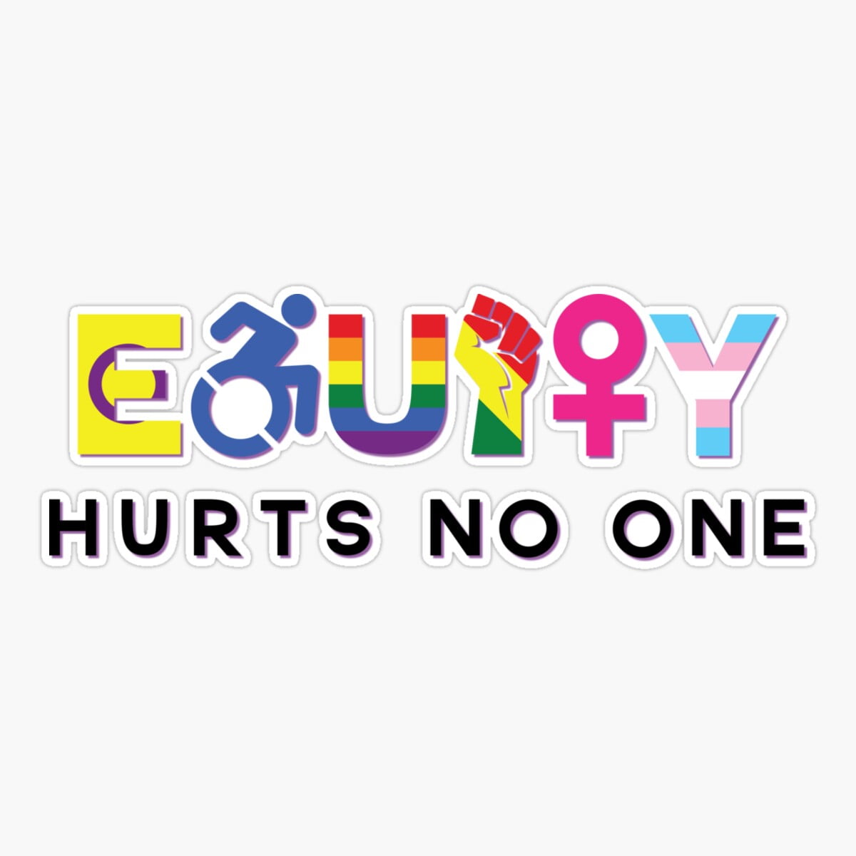 Maneki Equity Hurts No One - Panafrican; Black Text Er, Phone Decal ...