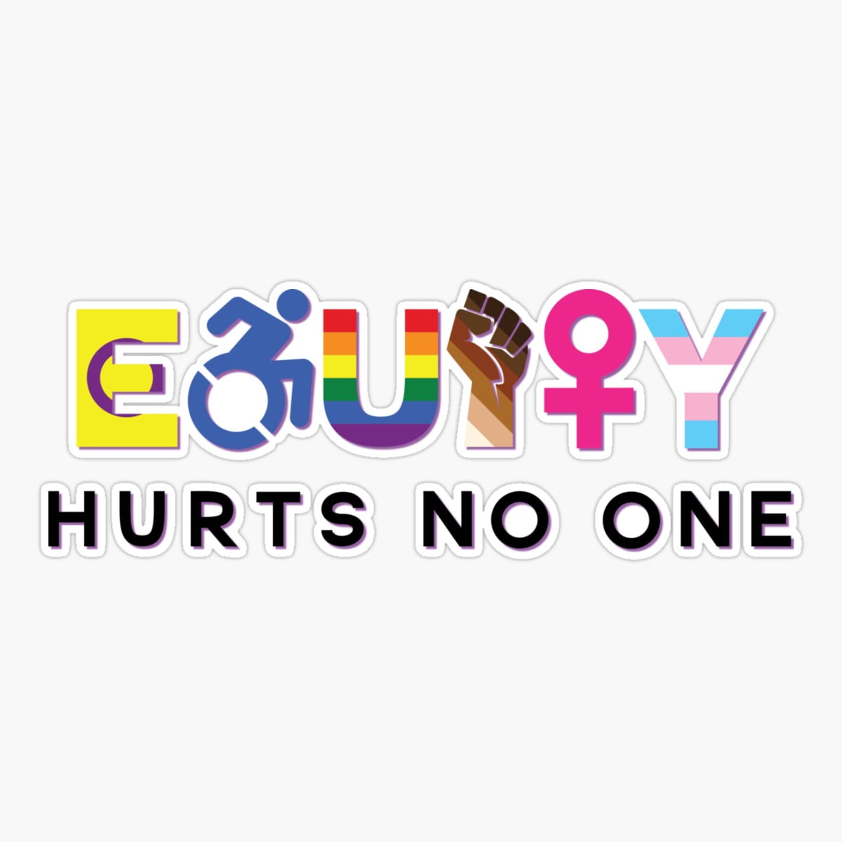 Maneki Equity Hurts No One - Skin Tone Range; Black Text Er, Phone ...