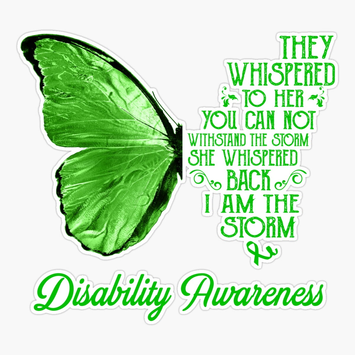 Maneki Erfly I Am The Storm Disability Awareness Er, Phone Decal Water ...