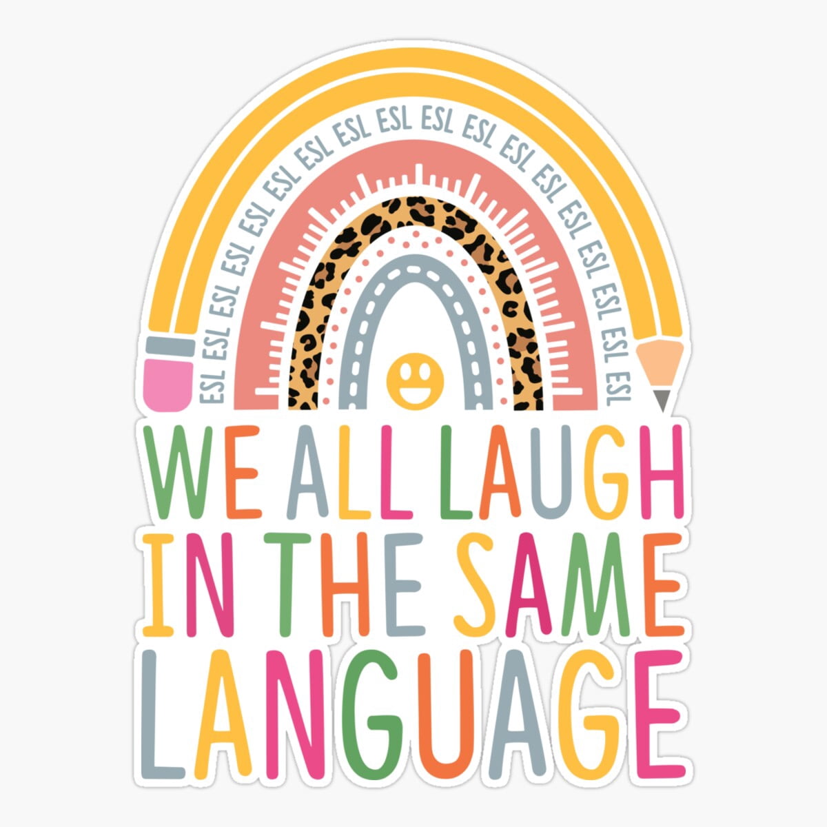Maneki Esl Teachers We All Laugh In The Same Language Er, Phone Decal ...