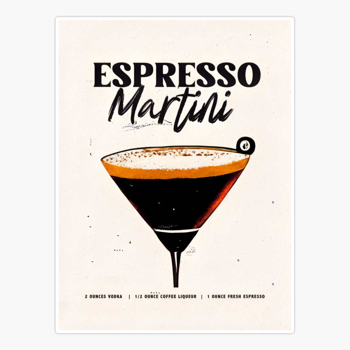 Maneki Espresso Martini Retro Cocktail Poster Clic Gl Bar Prints ...