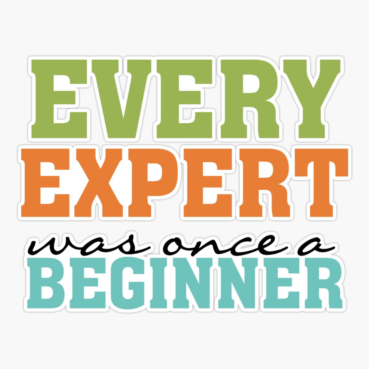 Maneki Every Expert Was Once A Beginner Motivational Er, Phone Decal ...