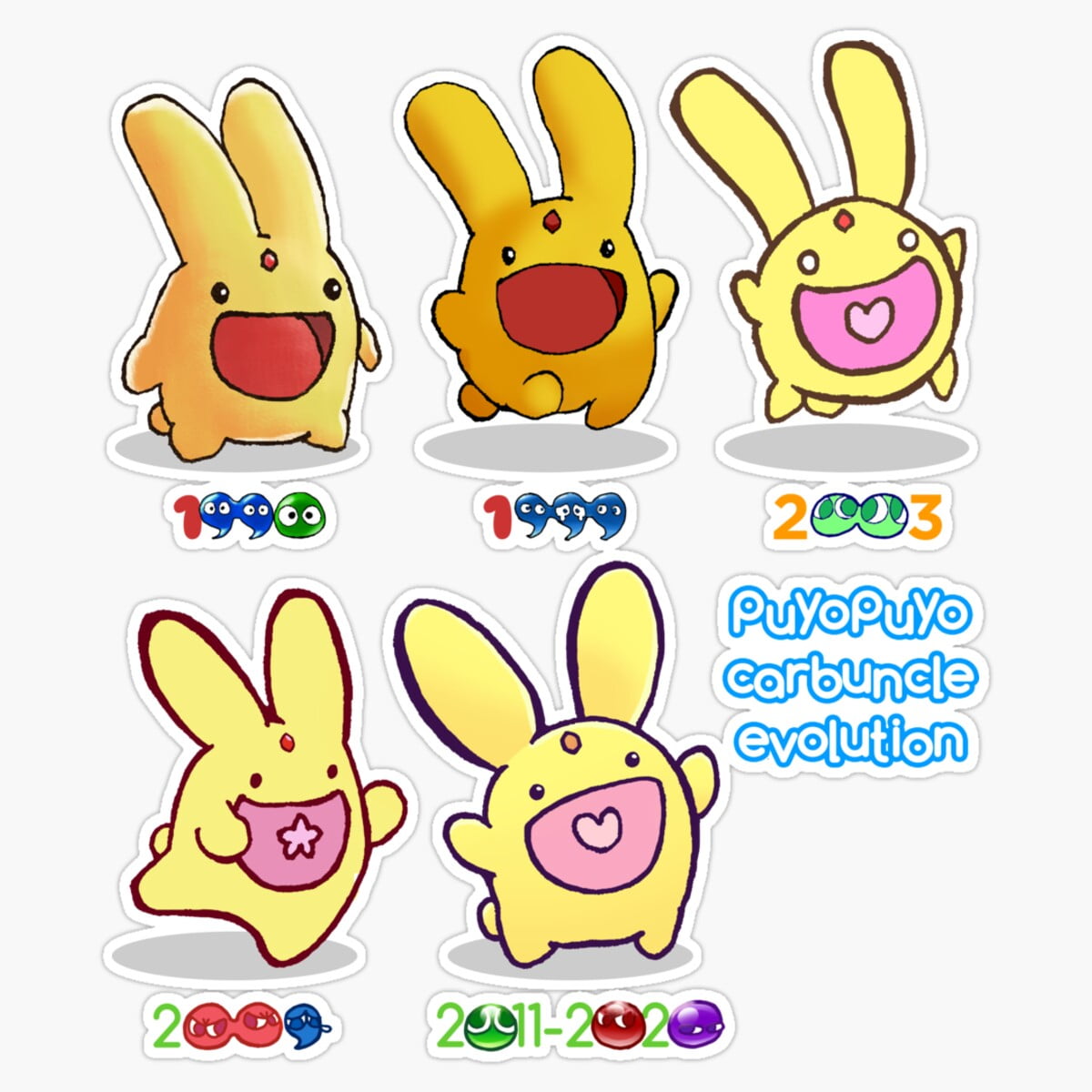 Maneki Evolution Of Carbuncle - Puyo Puyo Er, Phone Decal Water Bottle ...