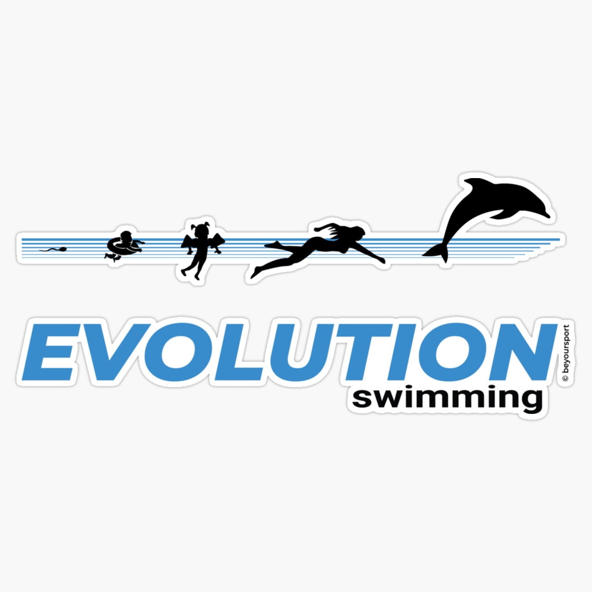 Maneki Evolution Swimming Woman Er, Phone Decal Water Bottle Stickers ...