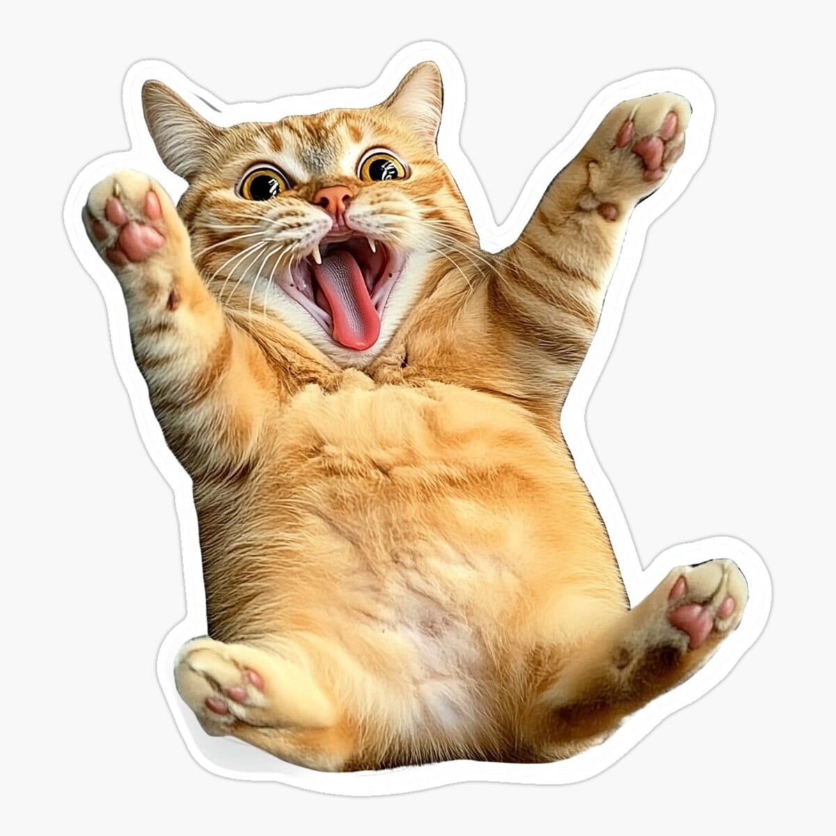 Maneki Excited Cat Surprise Sticker, Phone Decal Water Bottle Stickers ...