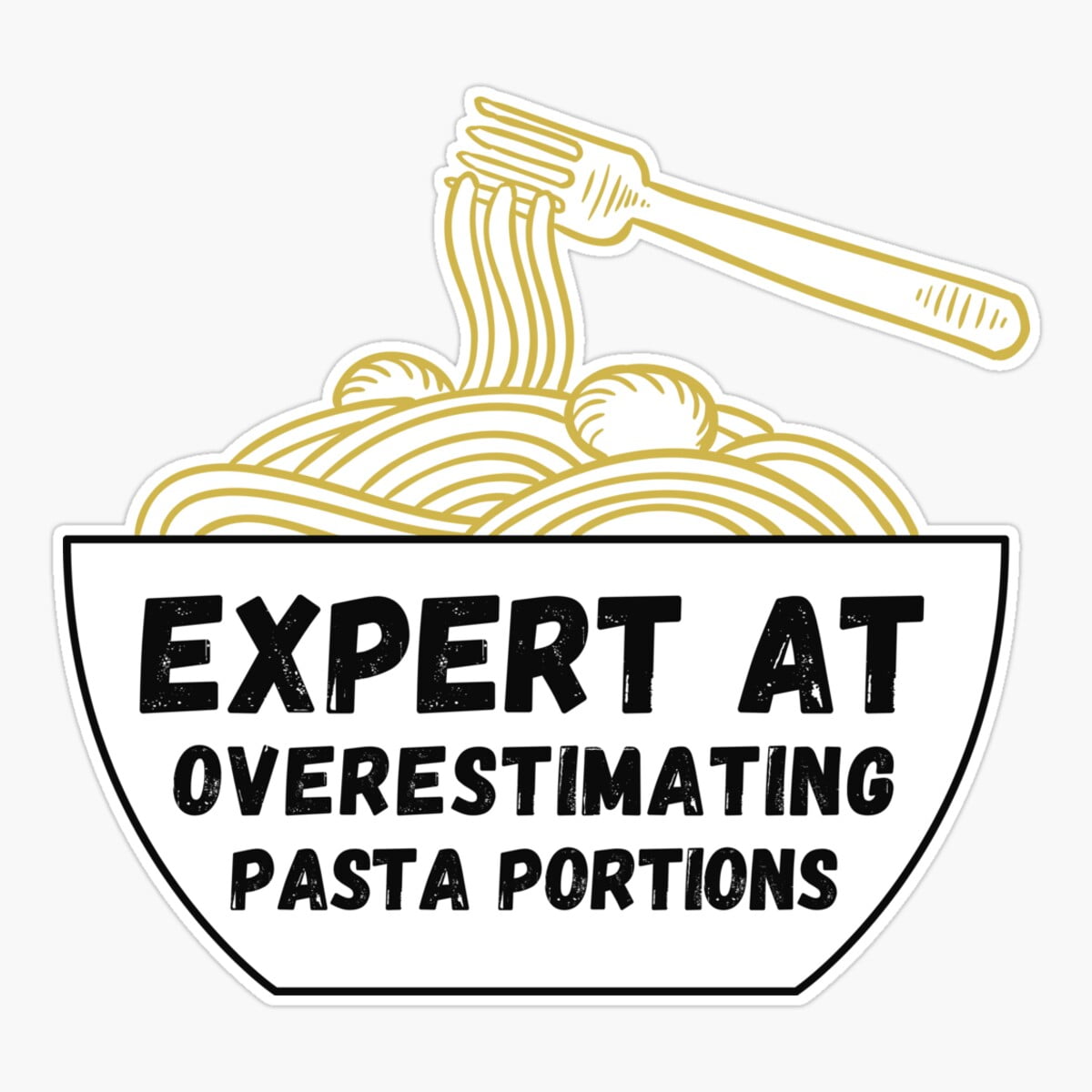 Maneki Expert At Overestimating Pasta Portions Sticker, Phone Decal Water Bottle Stickers Car ...