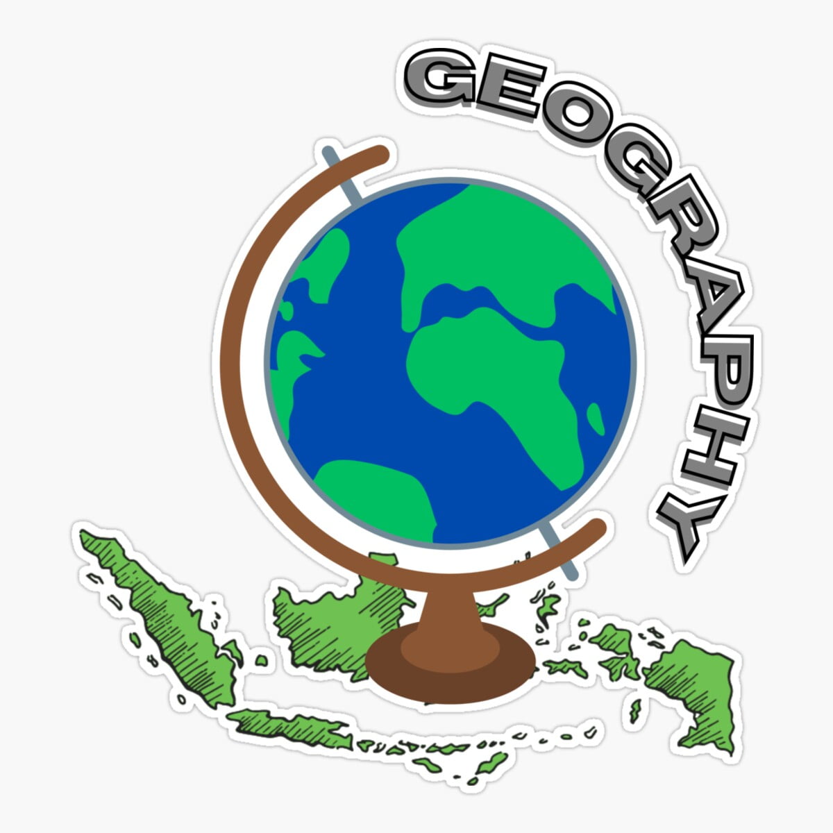 Maneki Exploring The World Through Geography Sticker, Phone Decal Water ...