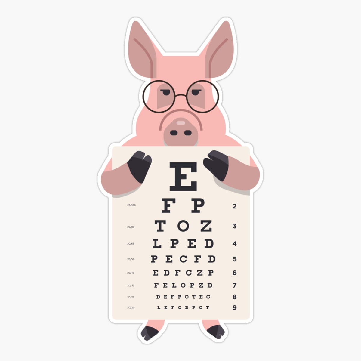 Maneki Eye Doctor Optician Pig Er, Phone Decal Water Bottle Stickers ...