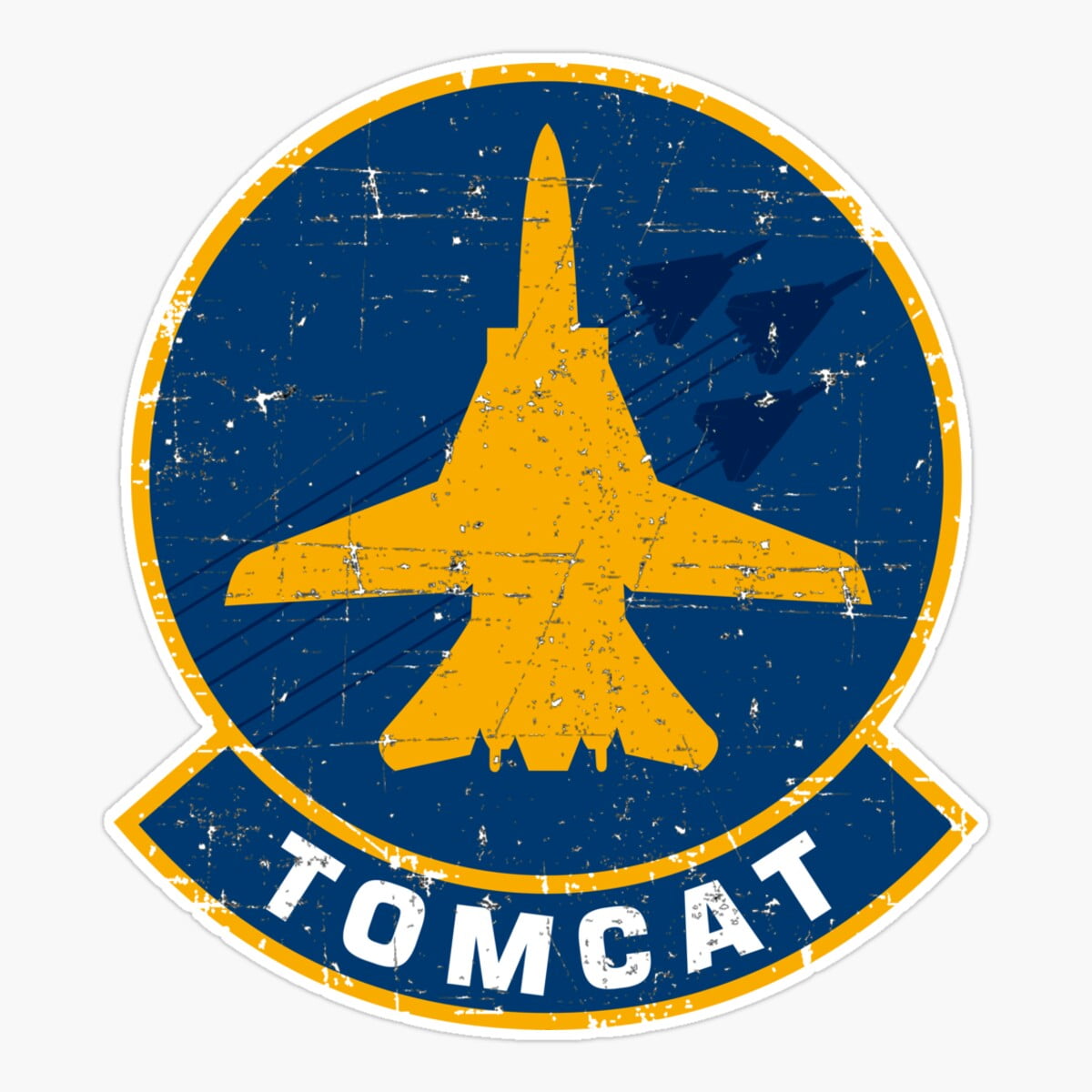 Maneki F-14 Tomcat - Grunge Style Er, Phone Decal Water Bottle Stickers ...