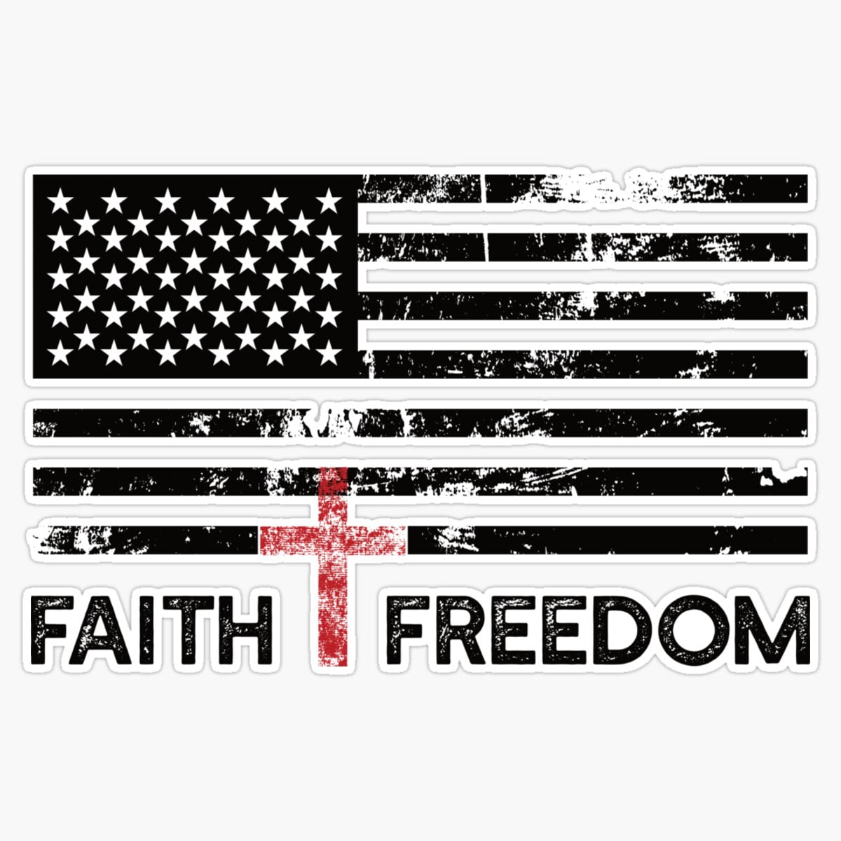 Maneki Faith And Freedom American Flag Er, Phone Decal Water Bottle ...