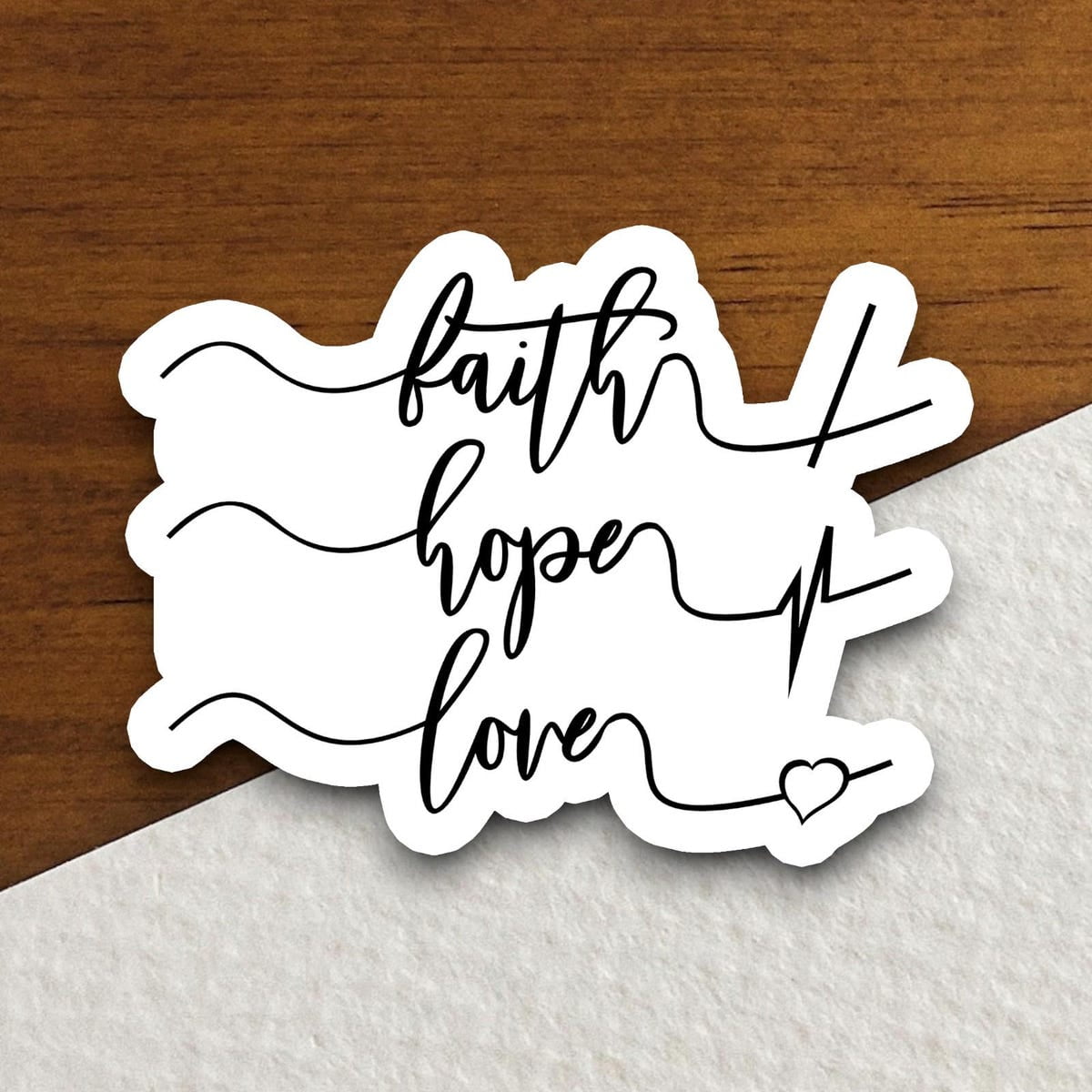 Maneki Faith Hope Love Sticker, Religious Sticker, Faith Sticker ...