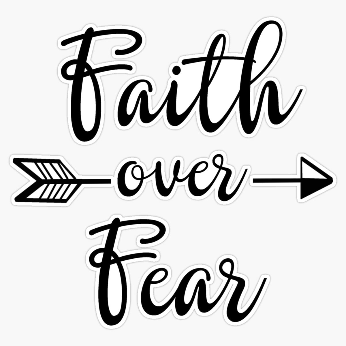 Maneki Faith Over Fear Er, Phone Decal Water Bottle Stickers Car Decals ...