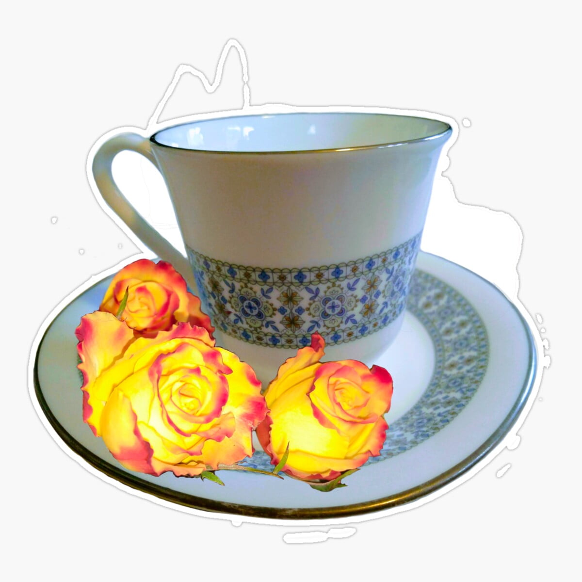 Maneki Fancy A Cup Of Tea ? - Saying With Teacup, Saucer And Yellow ...