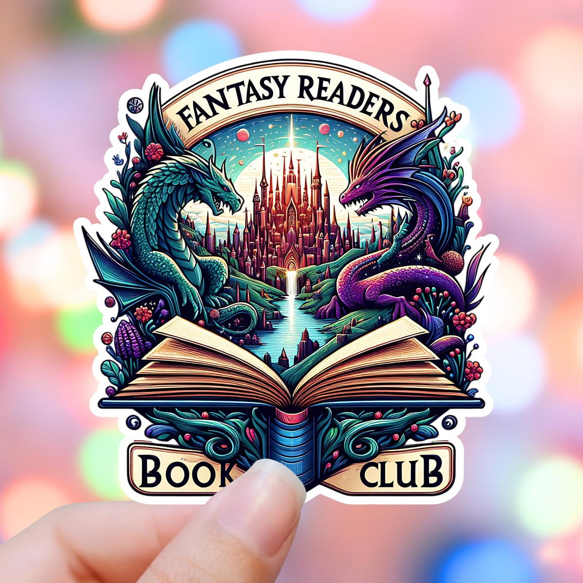 Maneki Fantasy Readers Book Club Sticker, Fourth Wing Decal, Romantasy ...