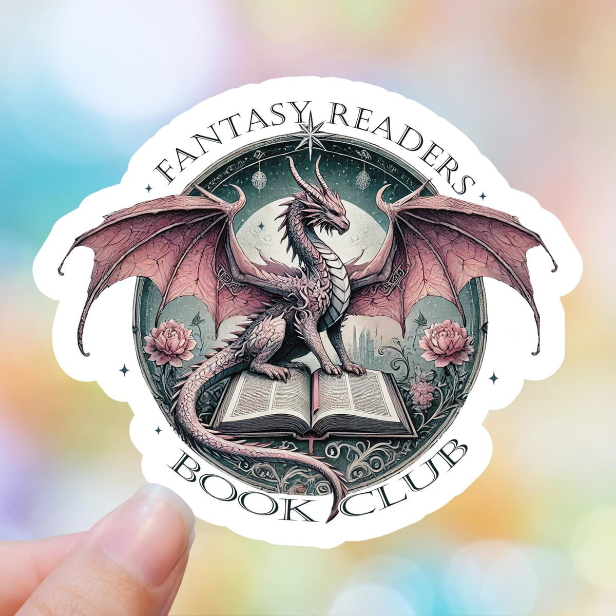 Maneki Fantasy Readers Book Club Sticker, Fourth Wing Decal, Romantasy ...