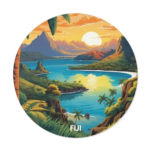 Maneki Fiji Vinyl Sticker – Waterproof Pacific Islands Decal For Travel ...