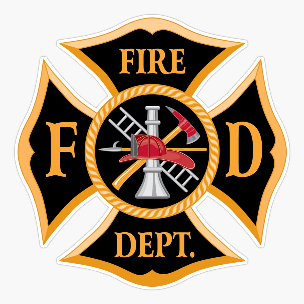 Maneki Fire Department Firefighter Maltese Cross With Axe Edges Full ...