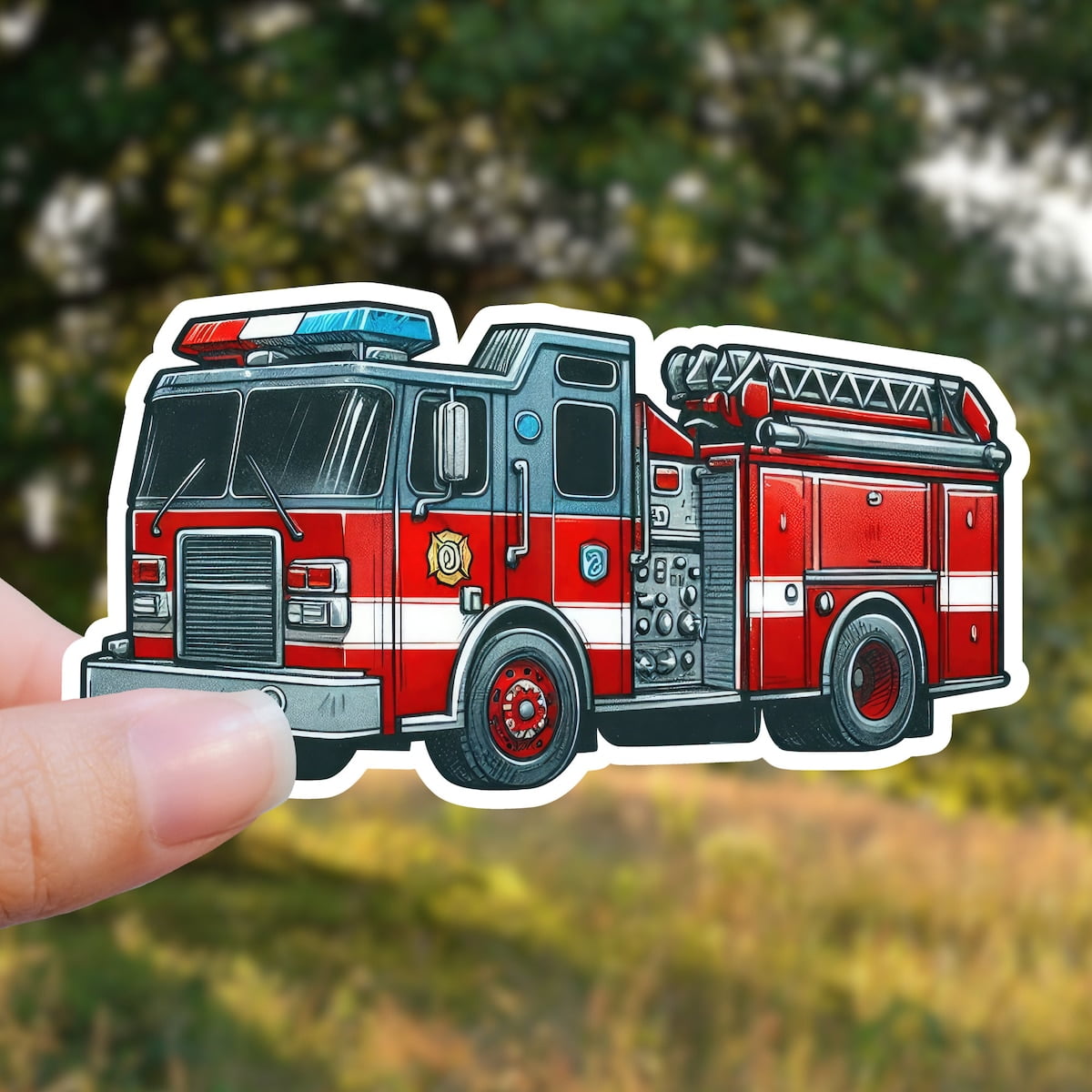 Maneki Fire Truck Sticker Fireman Sticker First Responder Sticker Fire ...