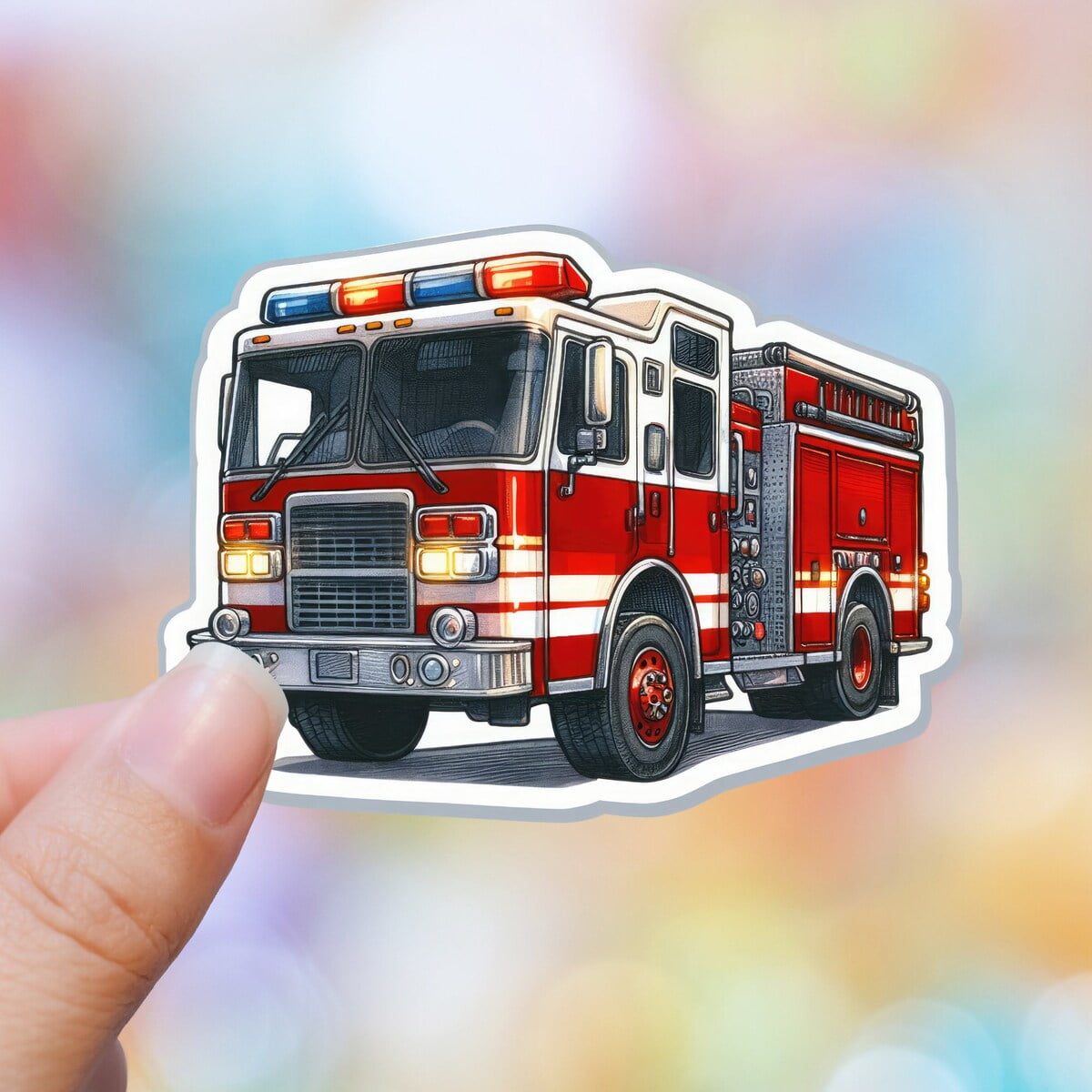 Maneki Fire Truck Sticker Fireman Sticker First Responder Sticker Fire ...