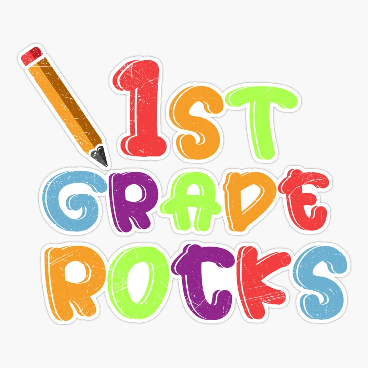 Maneki First Day Of School 1St Grade Rocks Gift Idea Er, Phone Decal ...