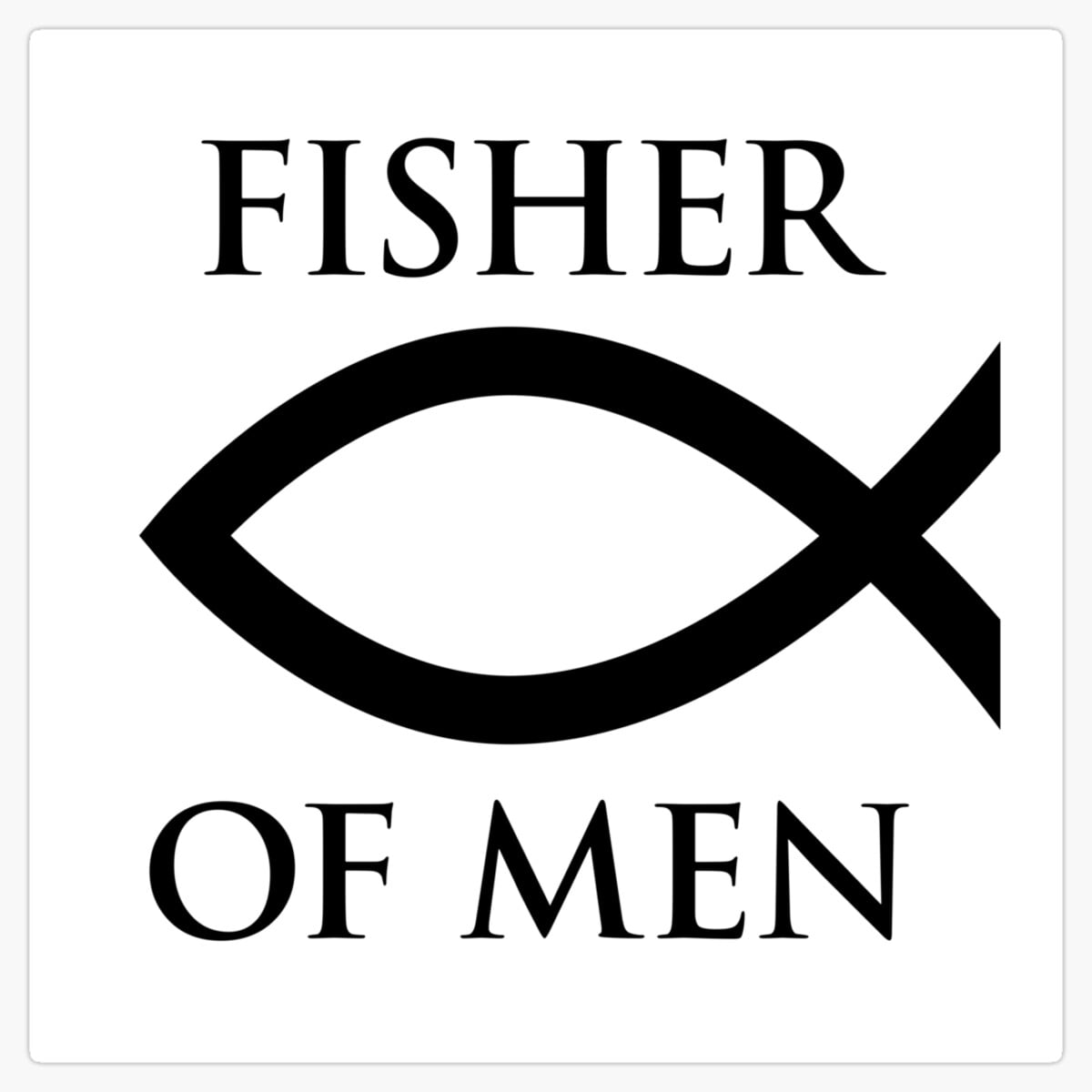 Maneki Fisher Of Men - Black On White Er, Phone Decal Water Bottle ...