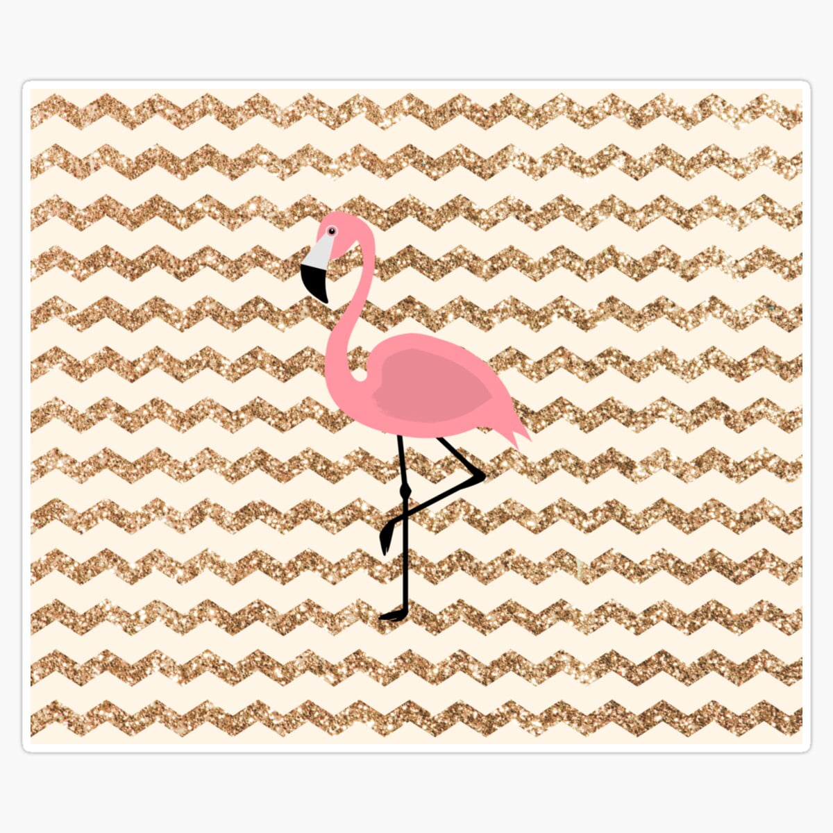 Maneki Flamingo Chevron Glitter Pattern Er, Phone Decal Water Bottle ...