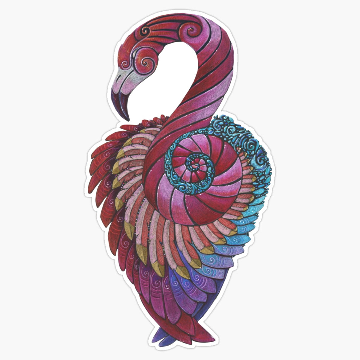 Maneki Flamingo Totem Er, Phone Decal Water Bottle Stickers Car Decals ...