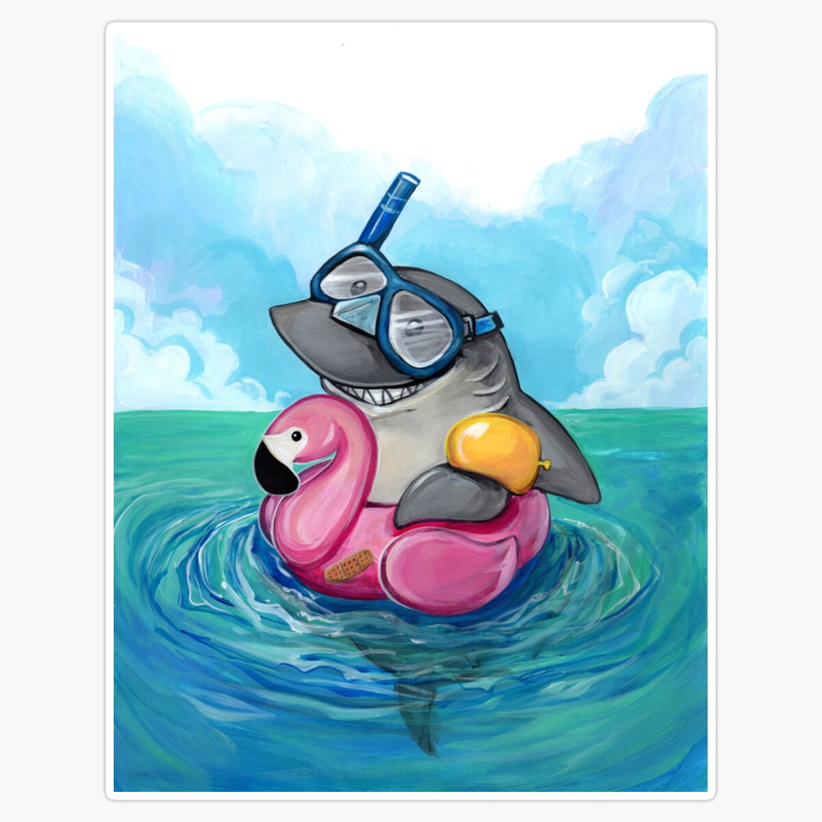 Maneki Floaty Shark Er, Phone Decal Water Bottle Stickers Car Decals ...