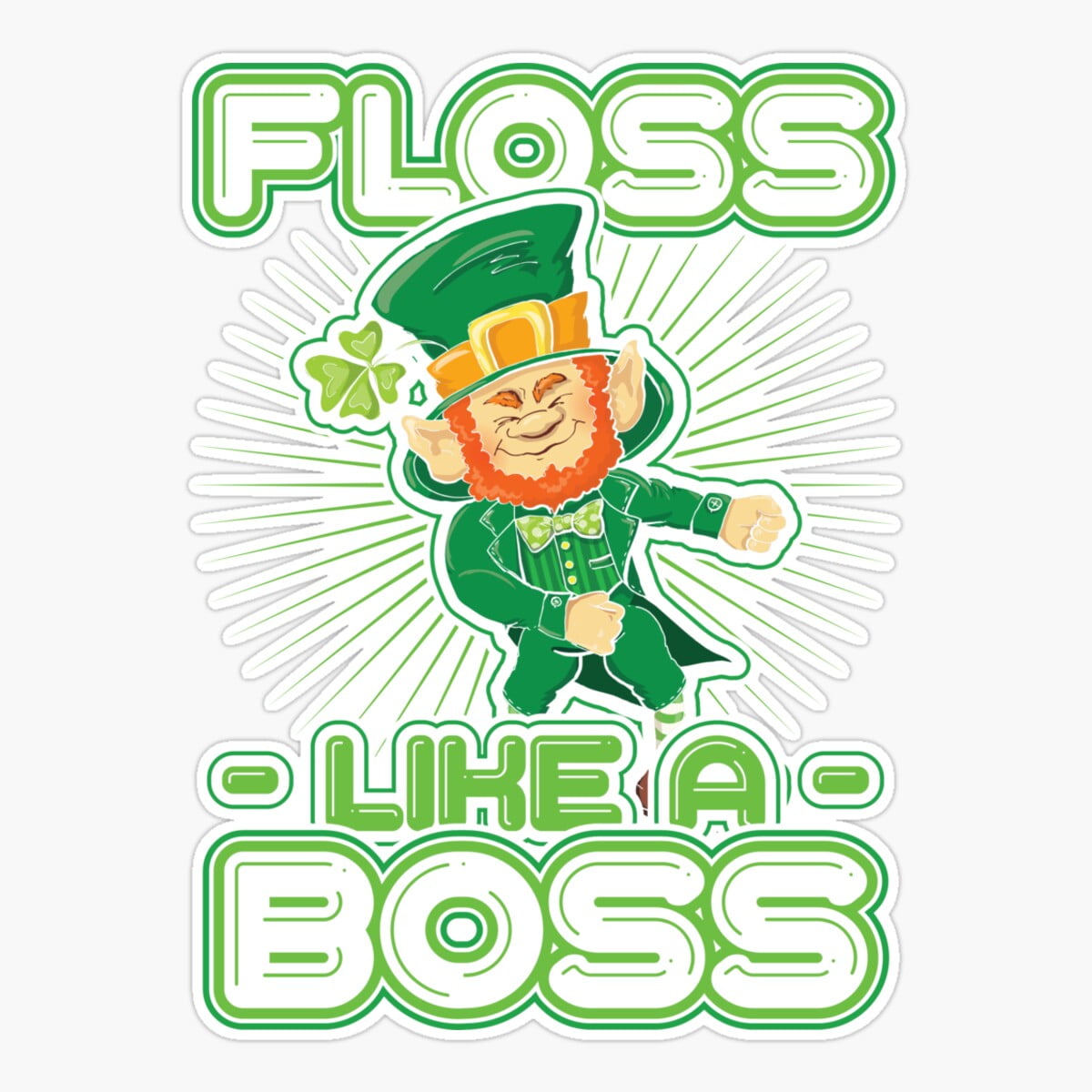 Maneki Floss Like A Boss St Patricks Day Er, Phone Decal Water Bottle ...