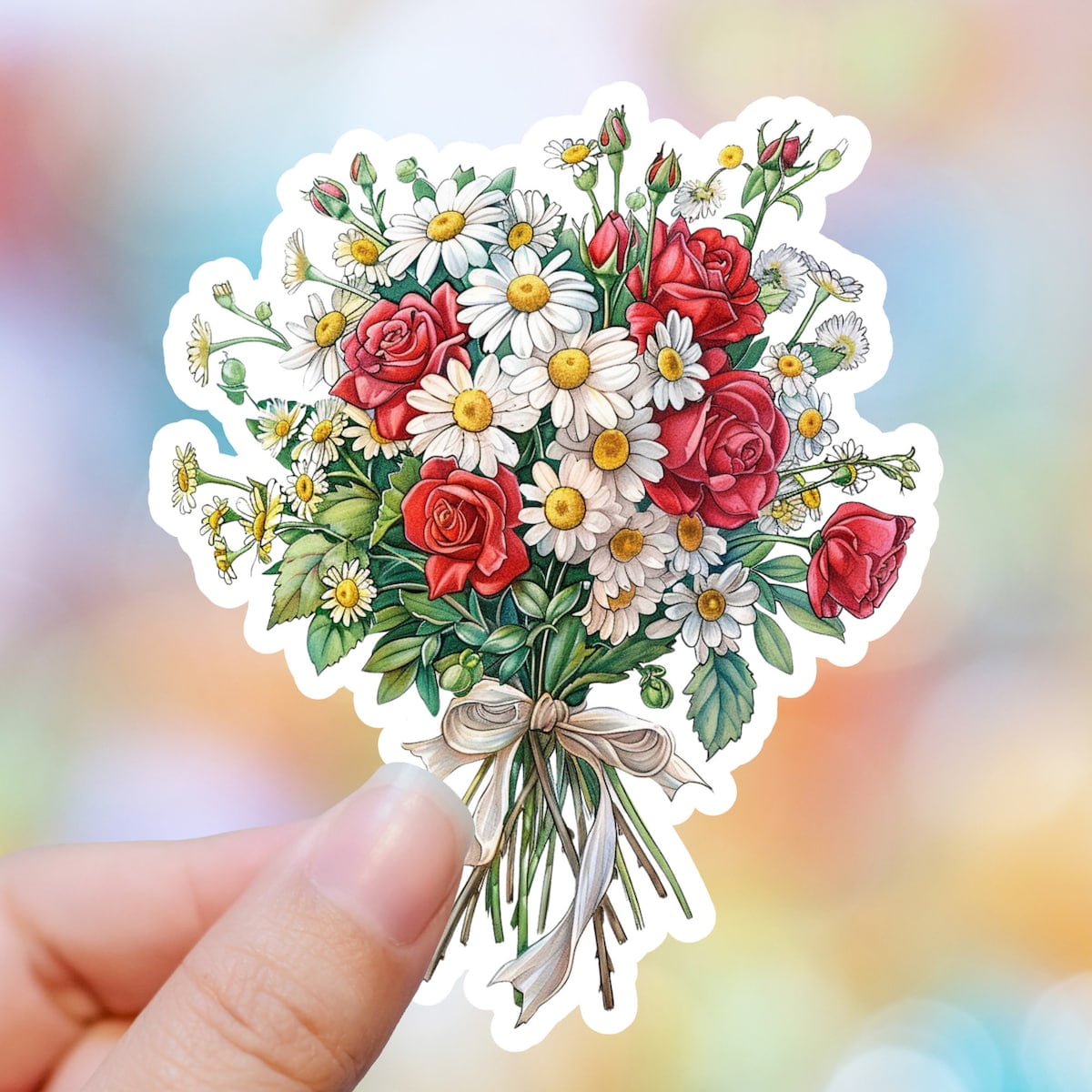 Maneki Flower Bouquet Stickers, Spring Style Decals, Romantic Stickers, Girly Flowers Decal ...