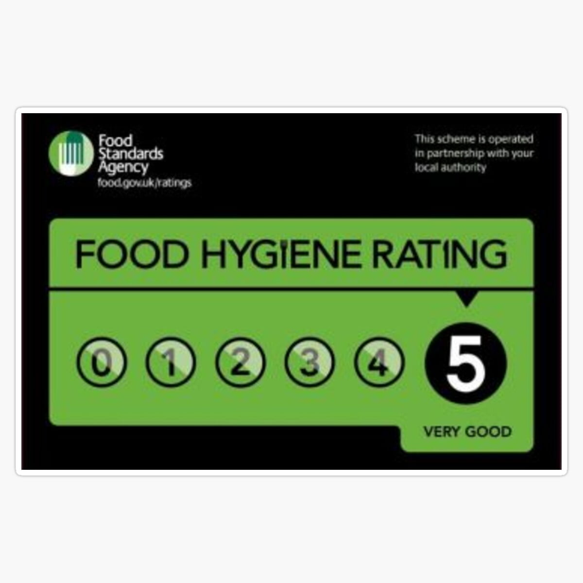 Maneki Food Hygine Rating Original Display 5 Star, Food Hygiene Rating ...